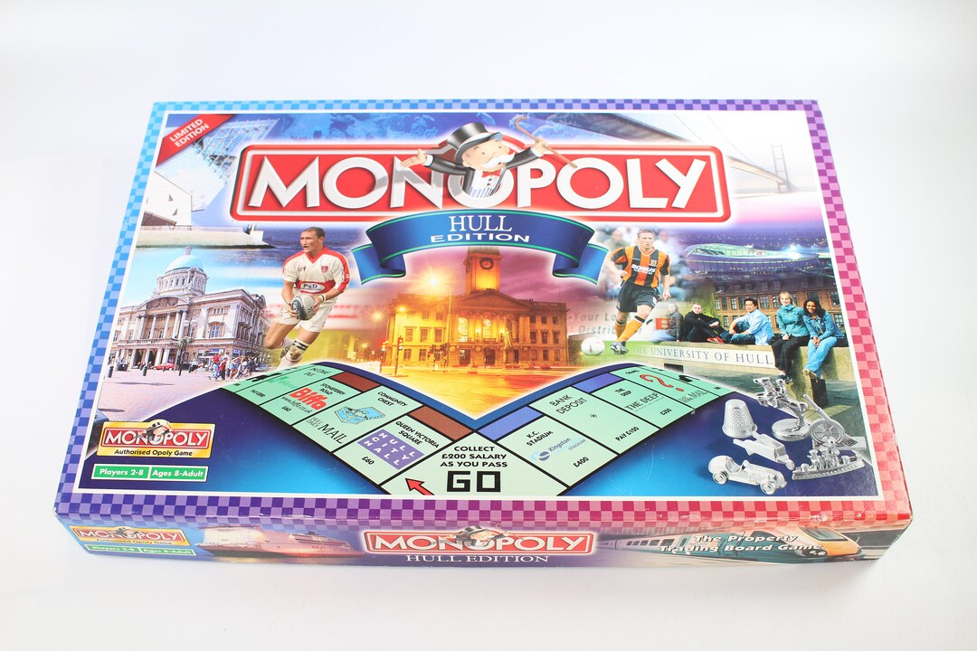 Vintage MONOPOLY Hull Edition Board Game Complete Hasbro - Etsy