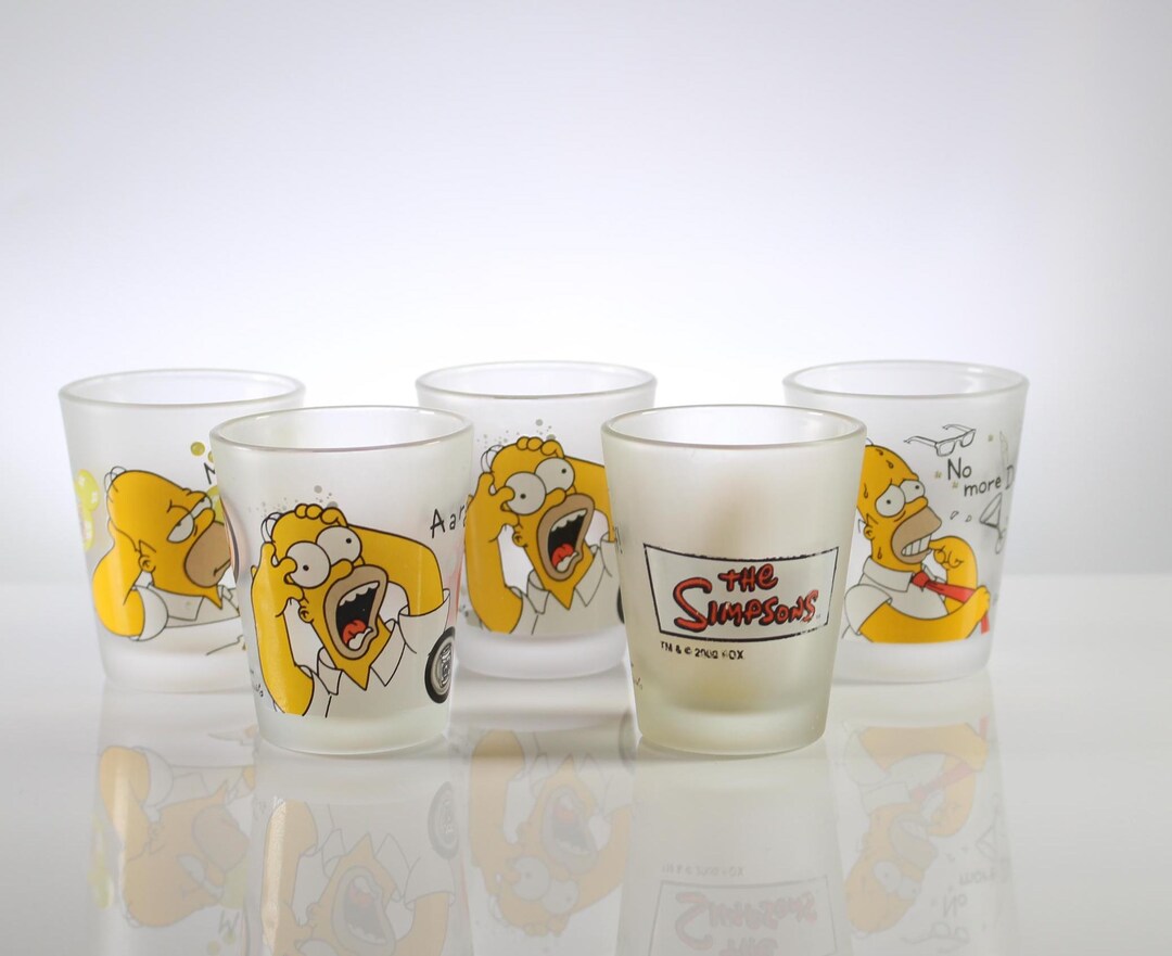 Set of 5 Vintage Simpsons Shot Glasses by Downpace 1st Edition 50ml - Etsy