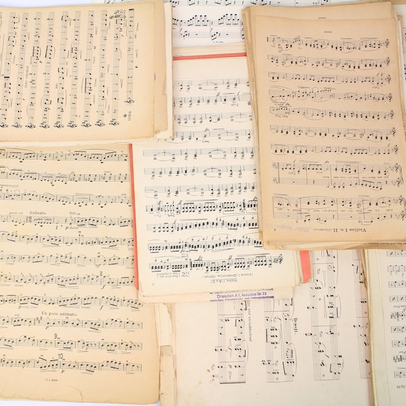 20x Vintage Music Sheets for Scrapbooking Ephemera Junk | Etsy