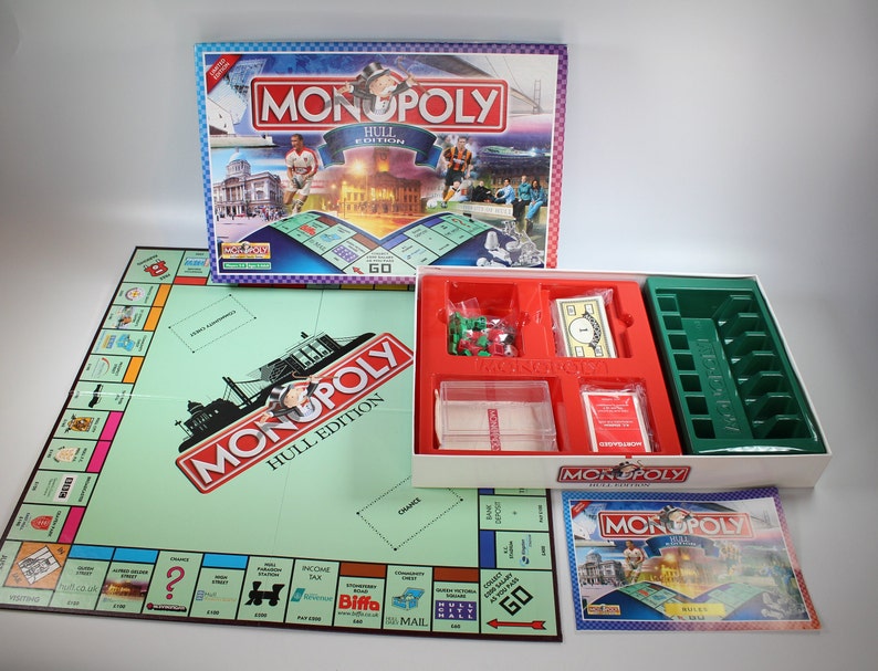 Vintage MONOPOLY Hull Edition Board Game Complete Hasbro - Etsy