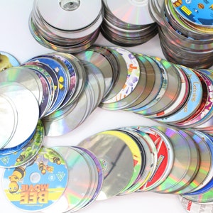 Bundle of Used/ Scratched Cds and Dvds Discs Reflectors for Crafts, Art ...