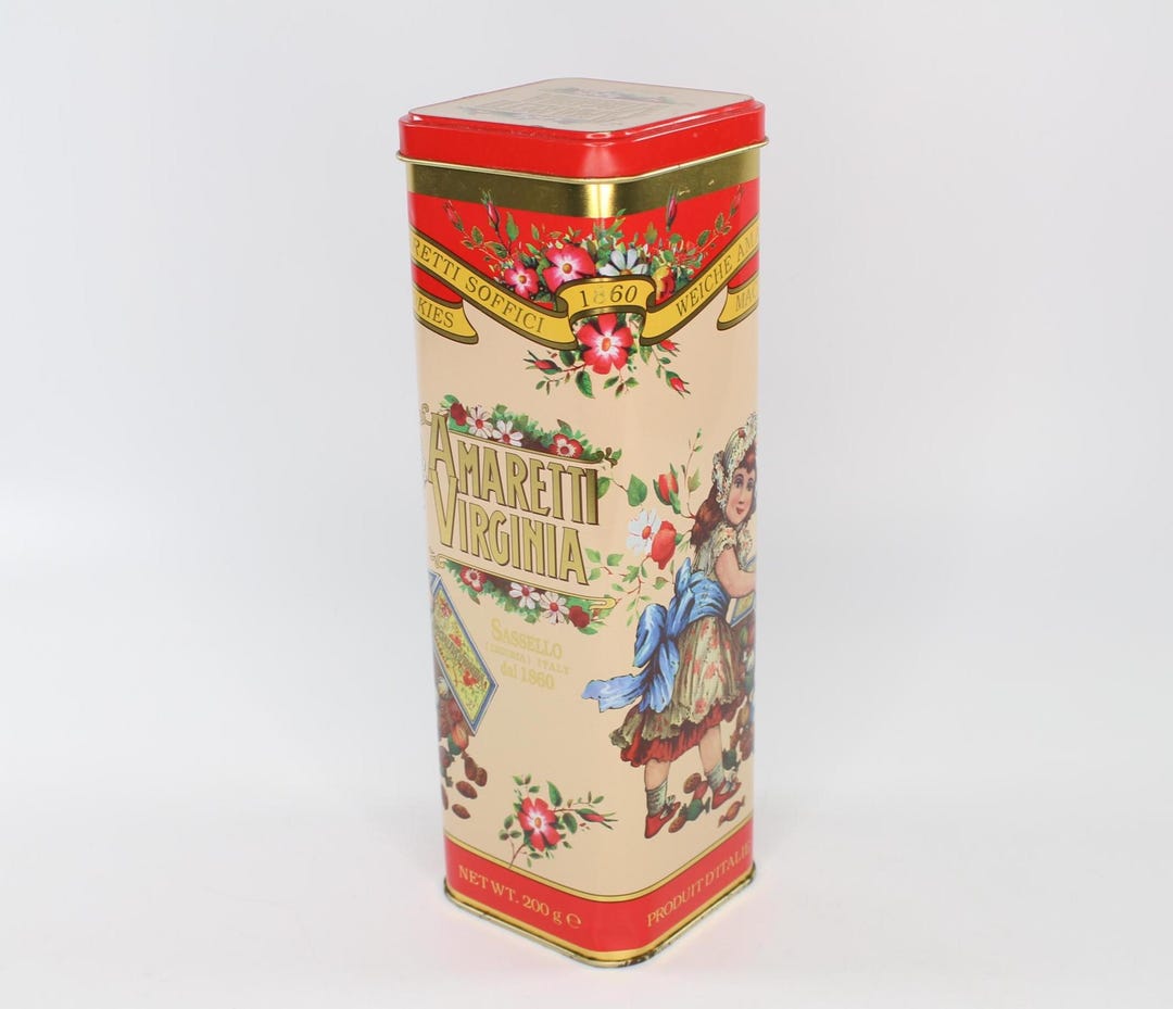 Amaretti Virginia Empty Tin Vintage Italian Biscuit Collectible – Retro ...