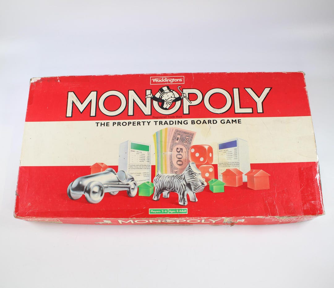 Vintage Monopoly Board Game Original Red Box Metal Pieces 1993 Complete ...