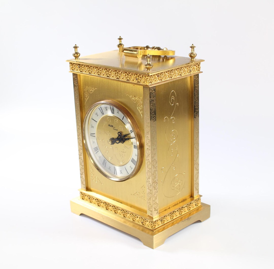 Vintage Avia Quartz Carriage / Mantel Clock Working West Germany Case ...