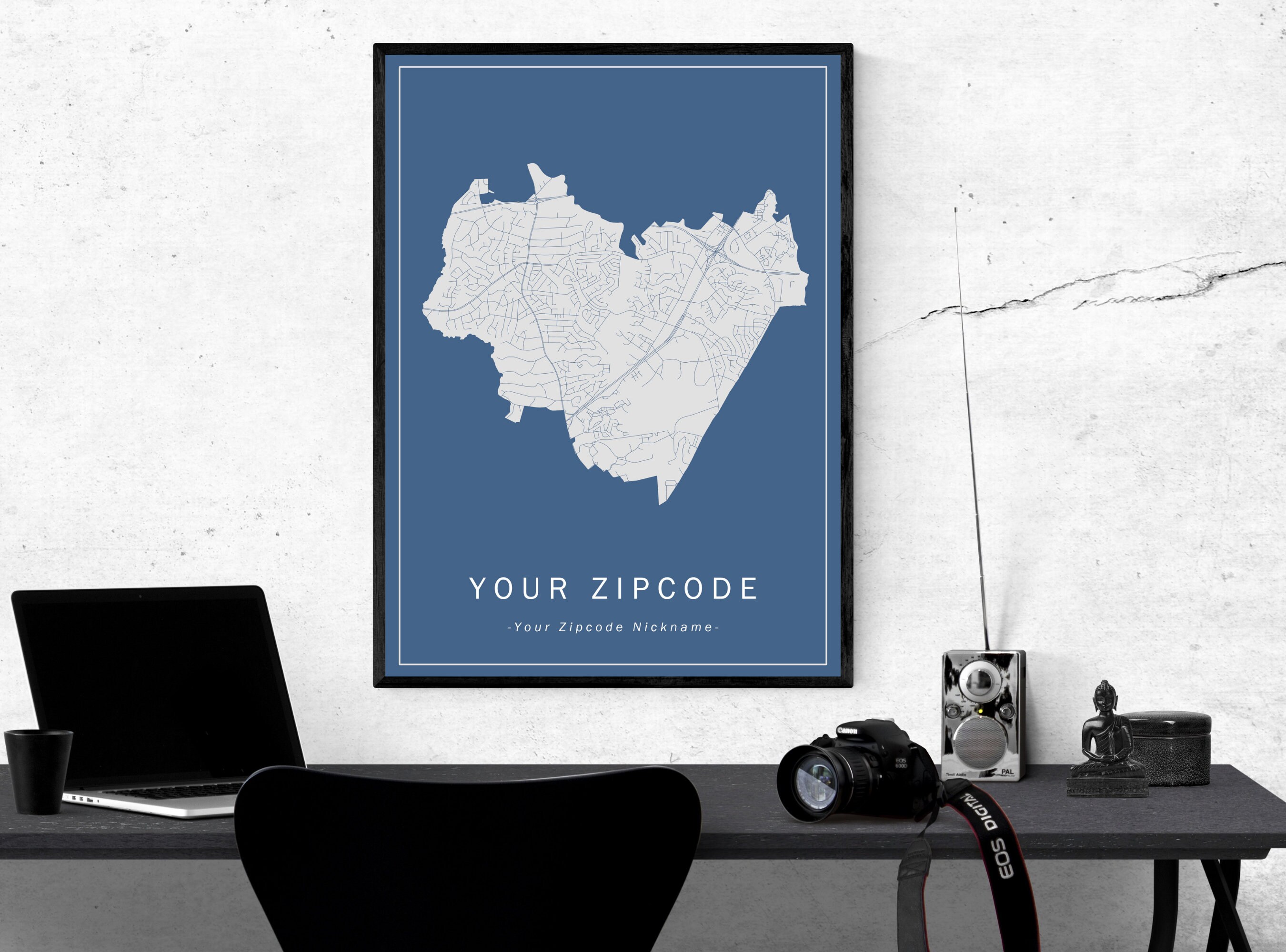 DIGITAL Custom Map Print, Street Map, Any Zipcode County City State ...