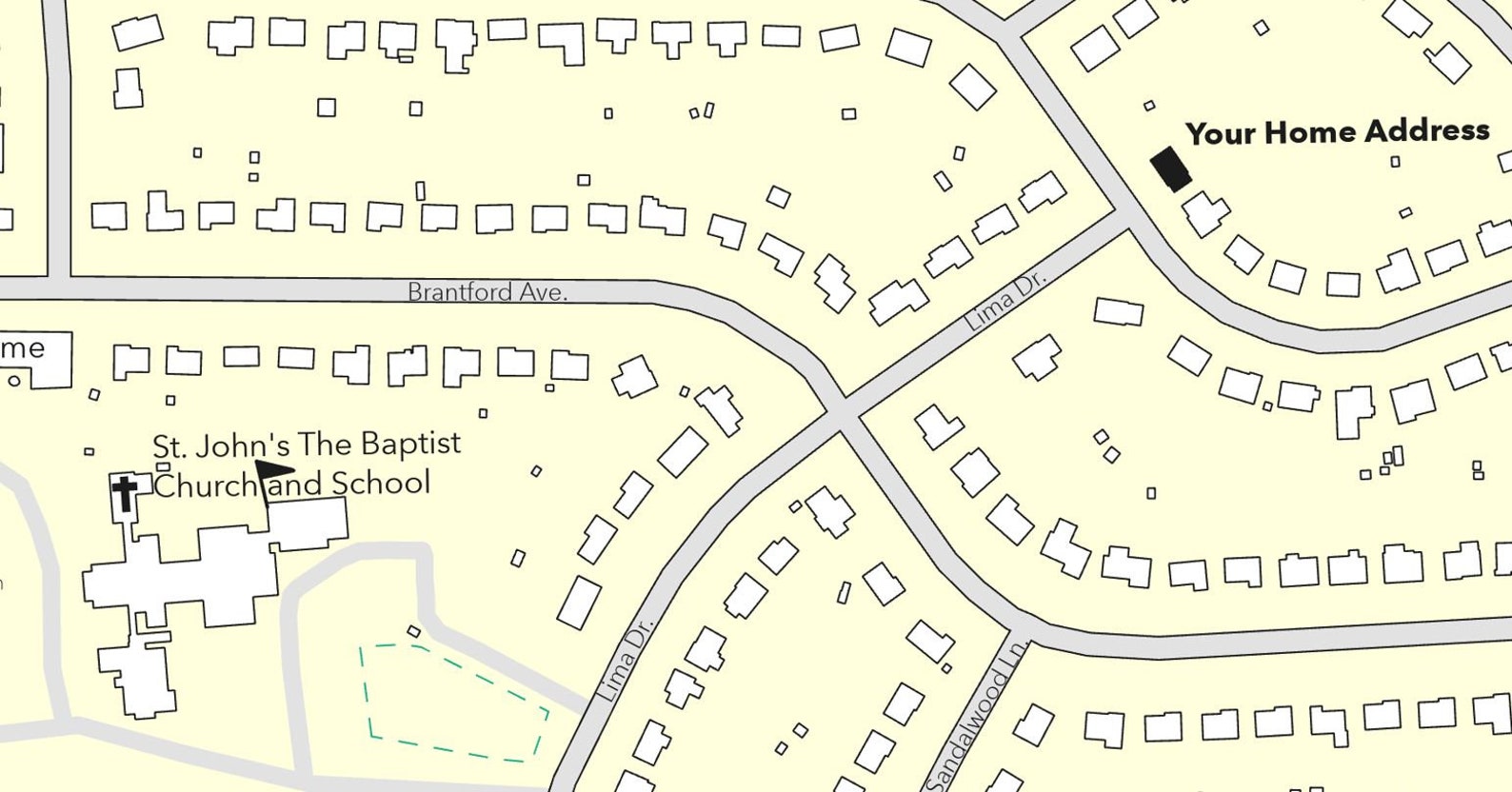 Custom Neighborhood Map, Personalized Map Gift, Map Print, Digital ...