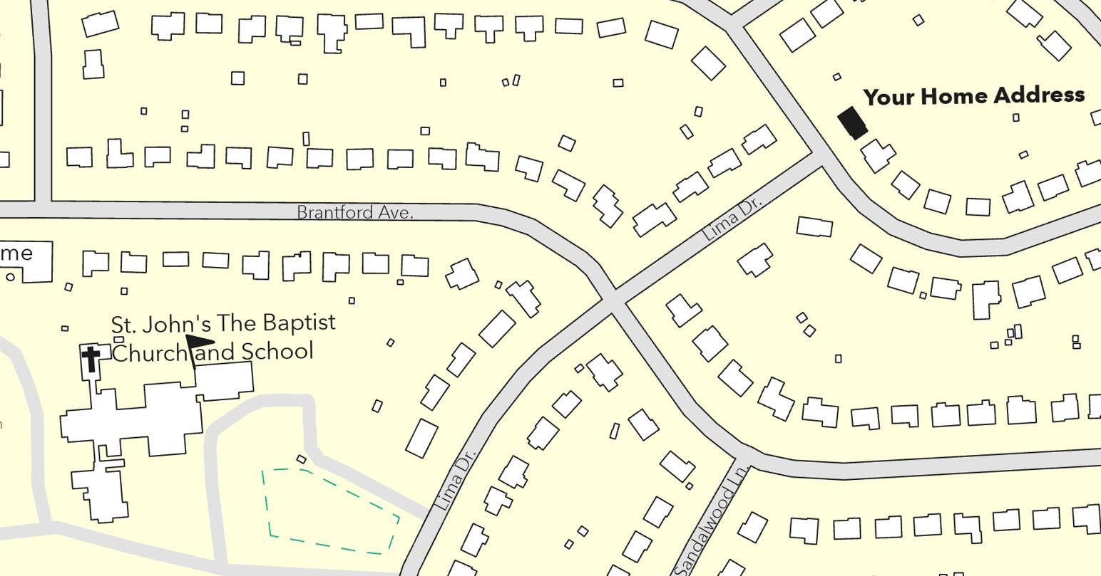 Custom Neighborhood Map, Personalized Map Gift, Map Print, Digital ...