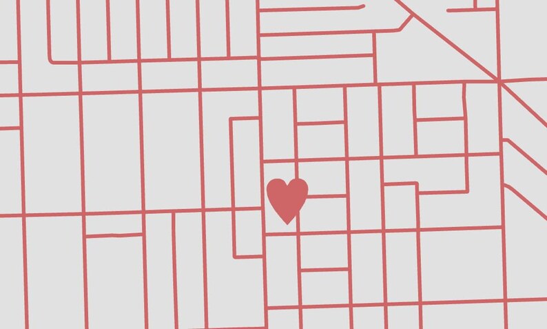 Custom Neighborhood Map, Personalized Map Print, Housewarming Map Gift ...