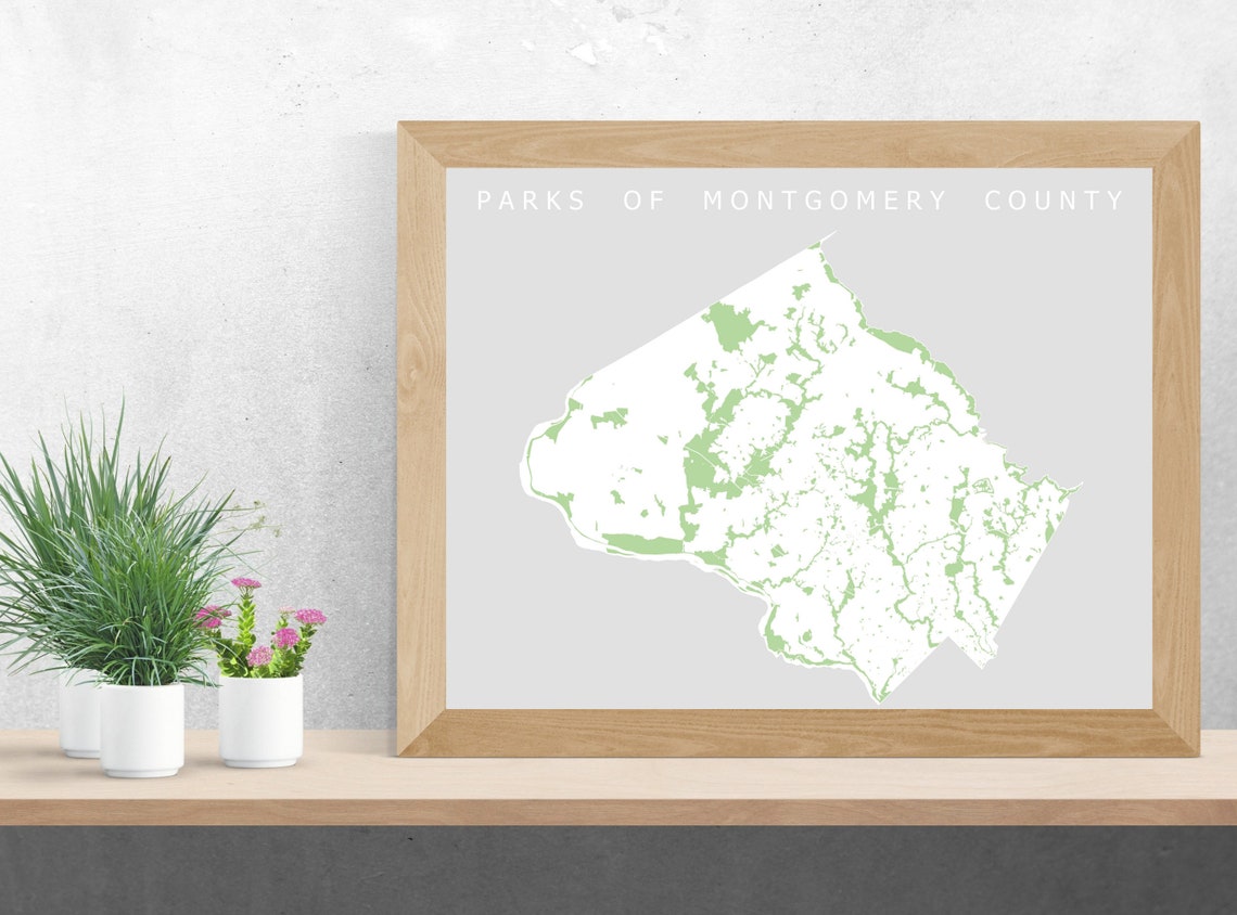 County Parks Map Poster Montgomery County MD Simple - Etsy