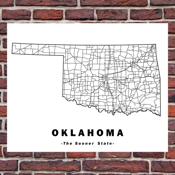 Oklahoma Map - Etsy