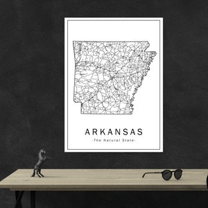 Arkansas Map Print, Map Art, Instant Digital Download, Road Map, the ...