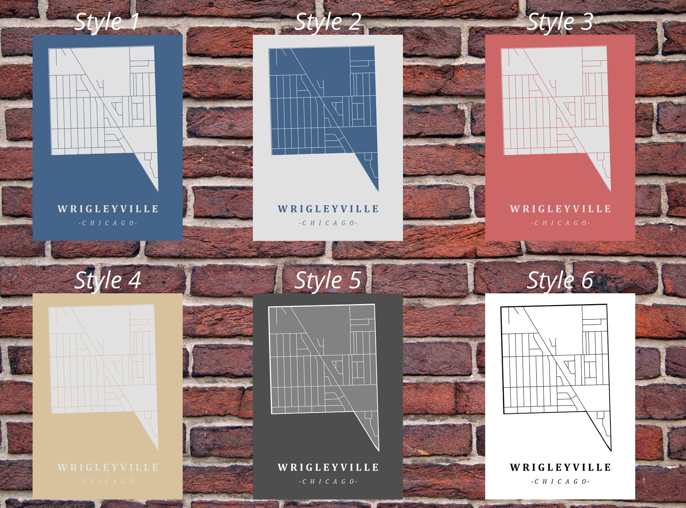 Lakeview Chicago Neighborhood Map, Wall Art, Map Print, Home Office ...