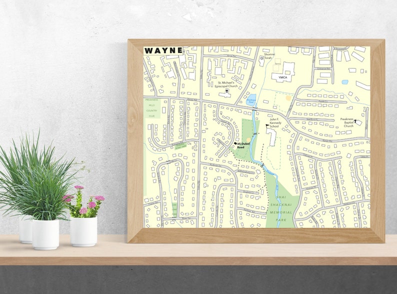 Custom Neighborhood Map, Personalized Map Gift, Map Print, Digital ...