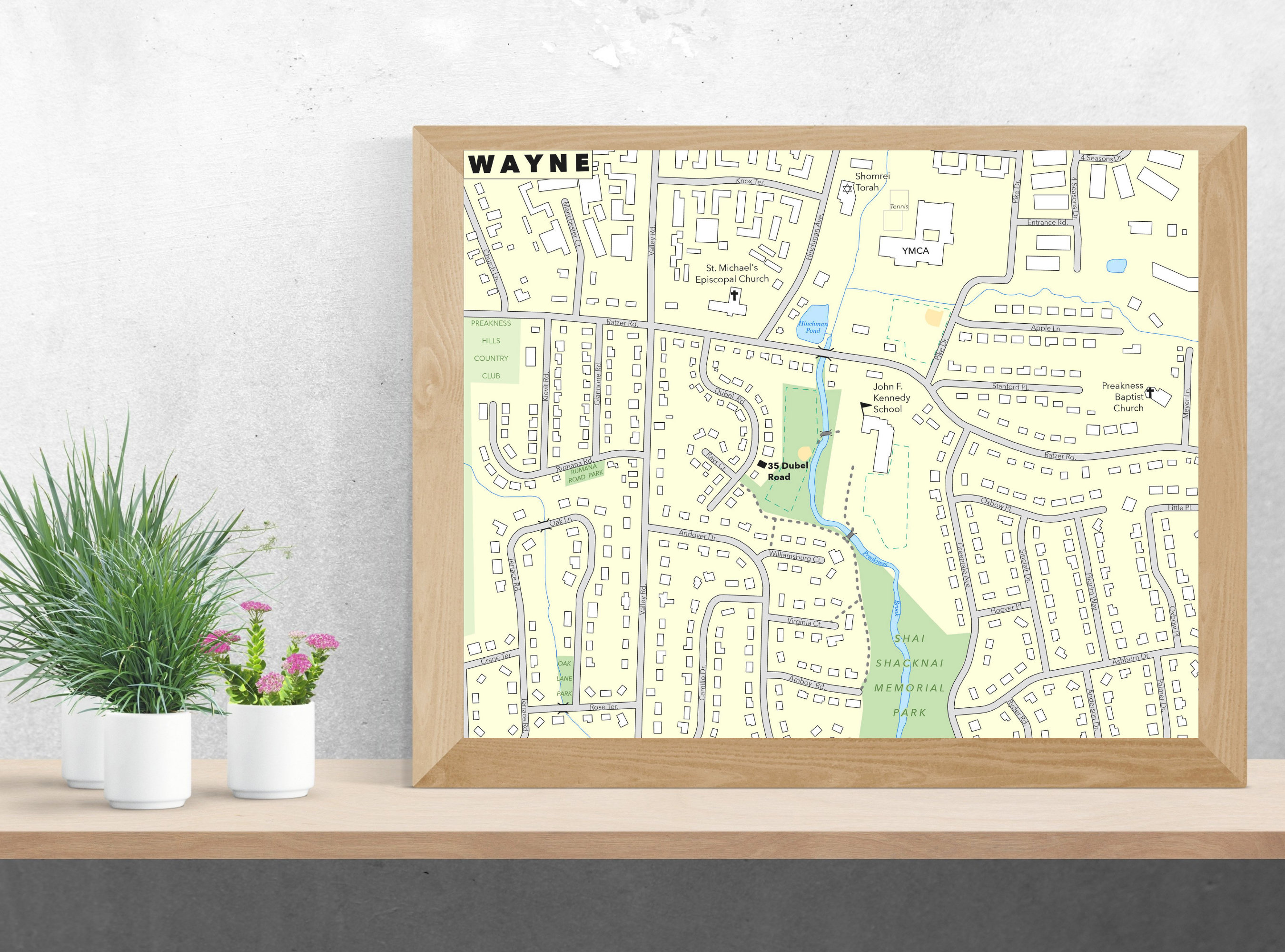 Custom Neighborhood Map, Personalized Map Gift, Map Print, Digital ...