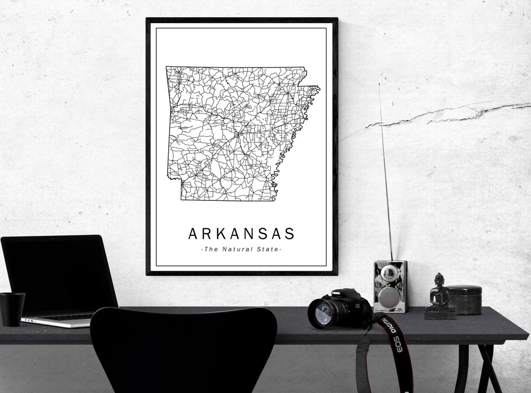 Arkansas Map Print, Map Art, Instant Digital Download, Road Map, the ...