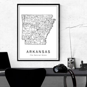 Arkansas Map Print, Map Art, Instant Digital Download, Road Map, the ...
