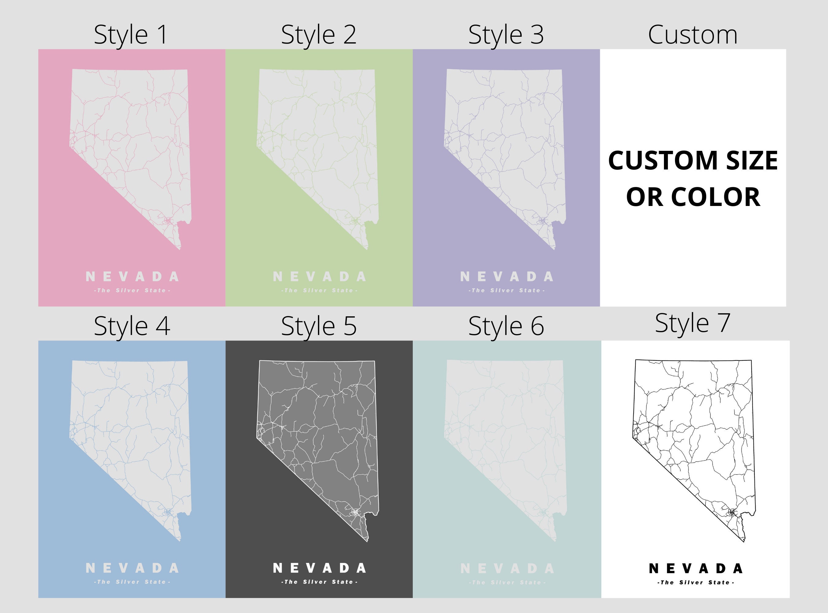 Georgia Map Print, Map Art, the Peach State, Road Map, Wall Map, Home ...