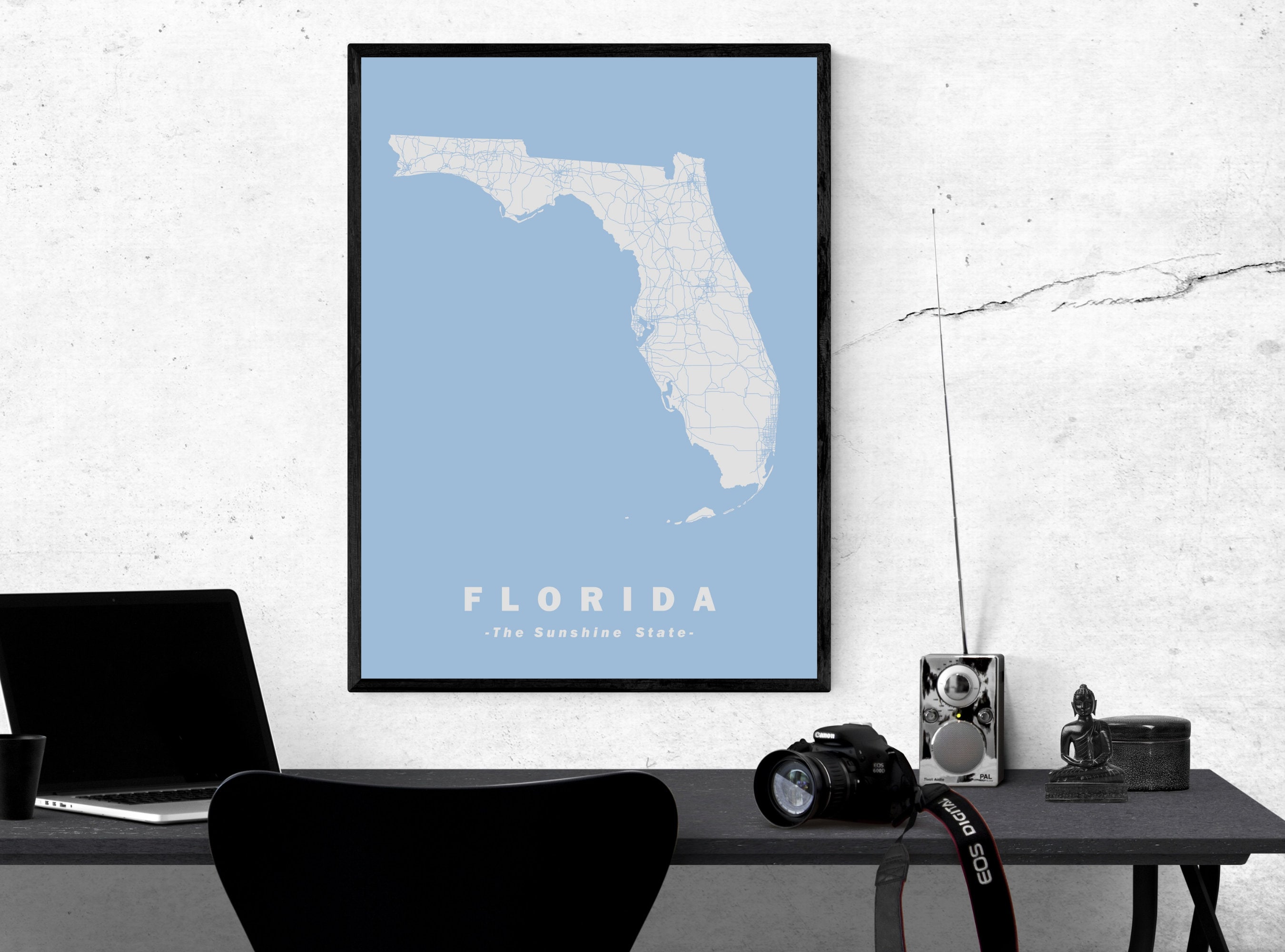 Florida Sunshine State Map