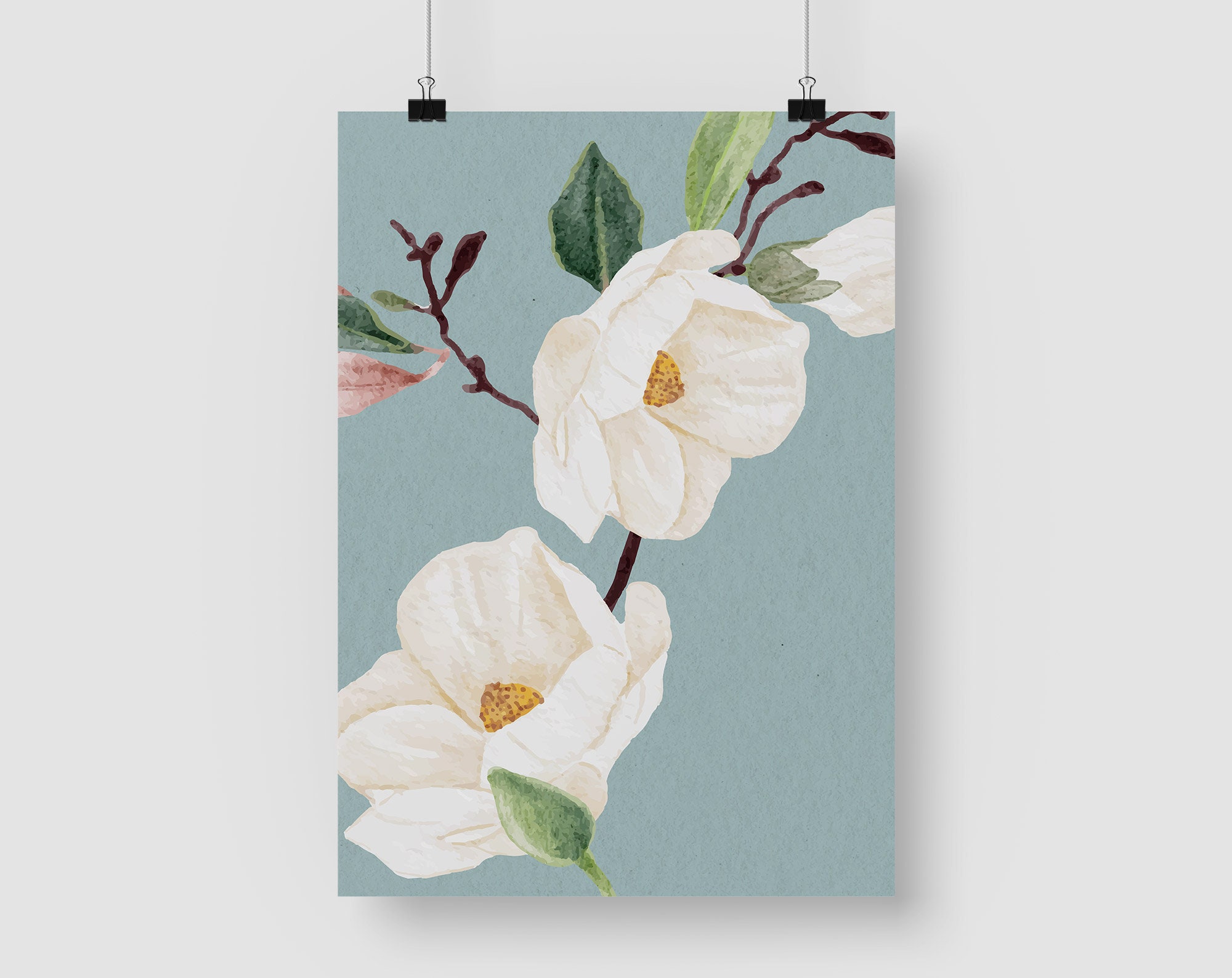 Flower Wall Art Print, Floral Wall Decor Poster, Instant Download - Etsy