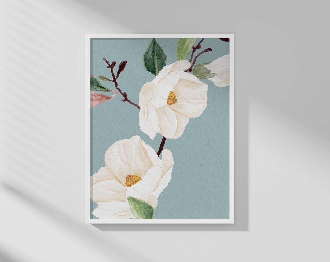 Flower Wall Art Print, Floral Wall Decor Poster, Instant Download - Etsy