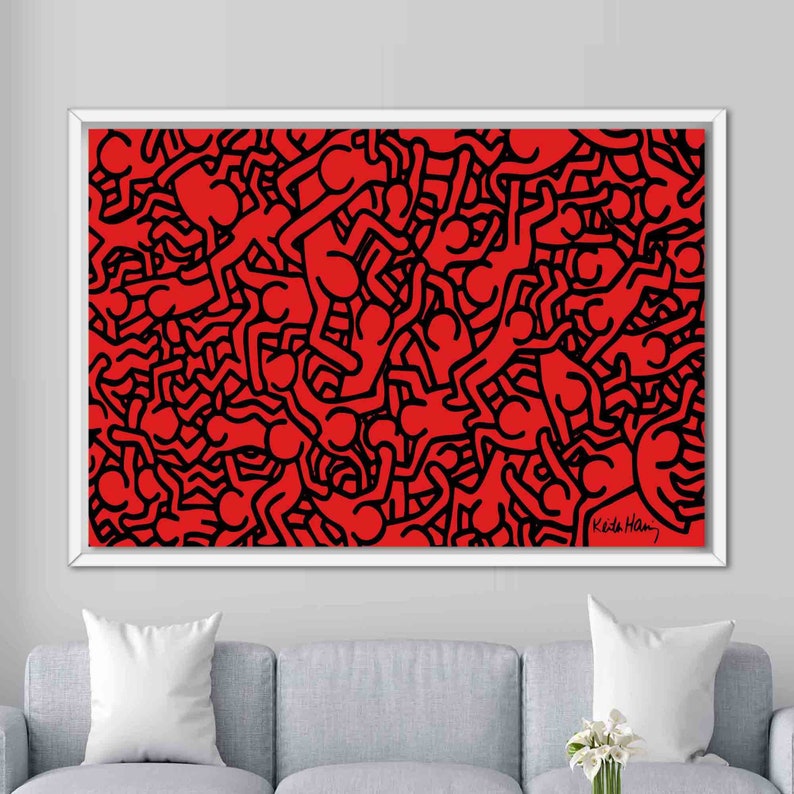 Keith Haring Contemporary Art Canvas Printkeith Haring Human - Etsy