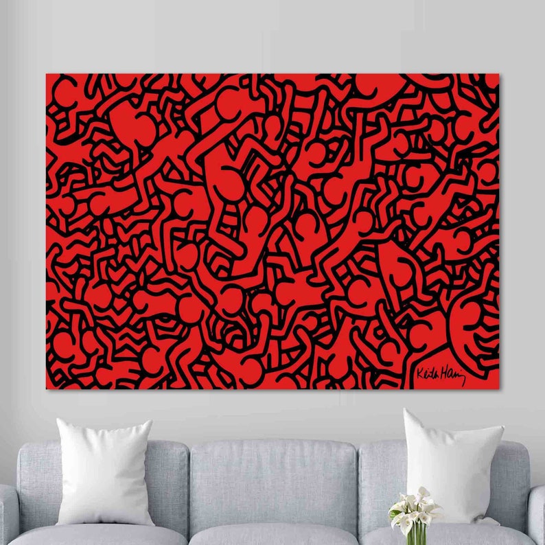 Keith Haring Contemporary Art Canvas Print,keith Haring Human Figures ...