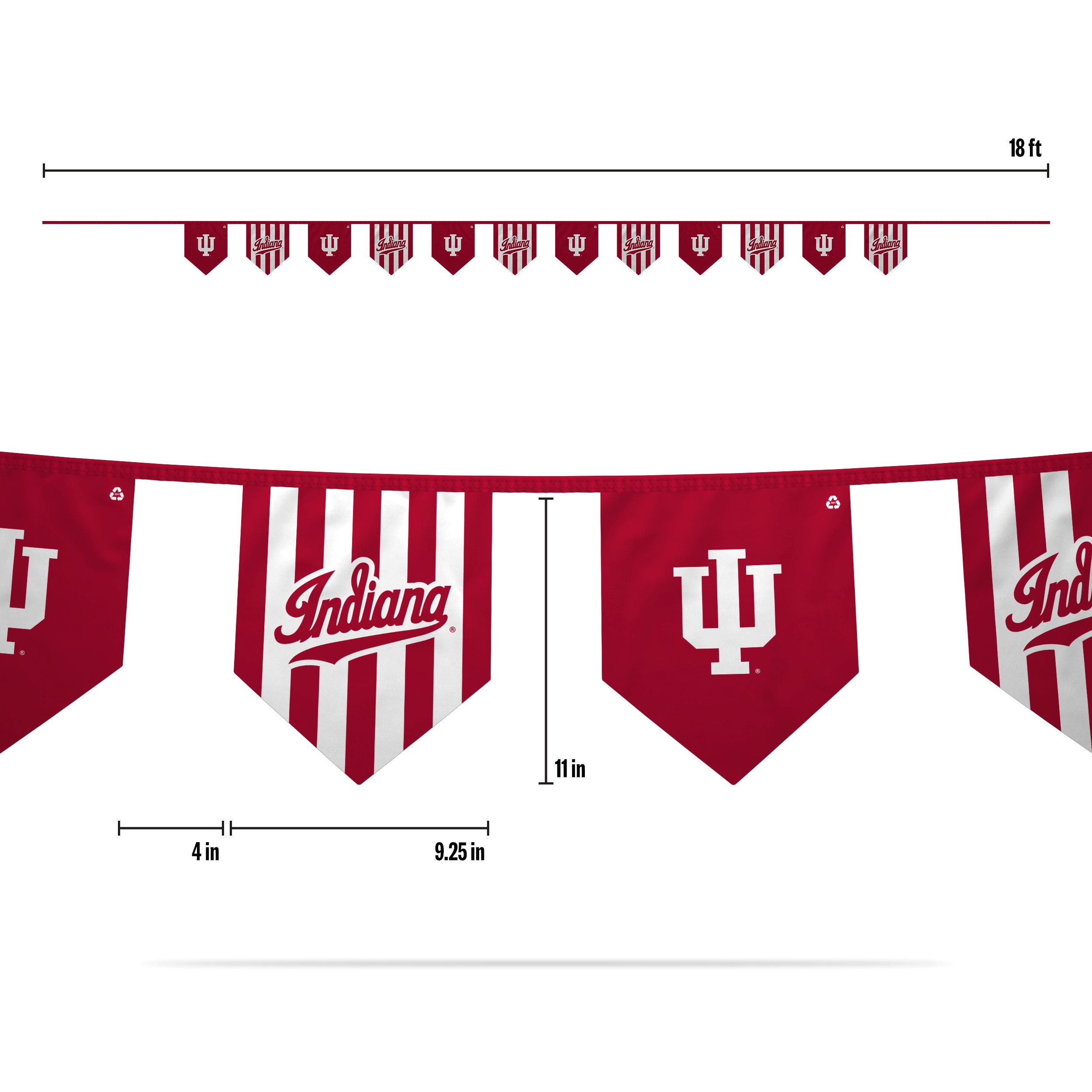 Indiana University Pennant Flags | 12 Flags on 18' of String | Candy ...