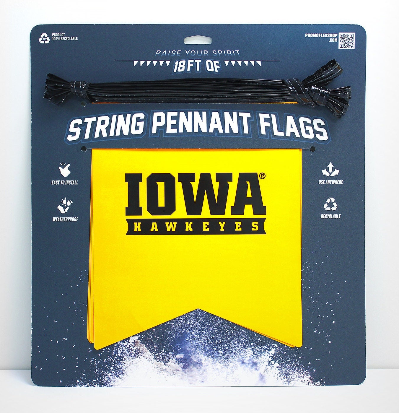 Iowa Hawkeyes Pennant Flags 18' of String With 12 Flags University of ...
