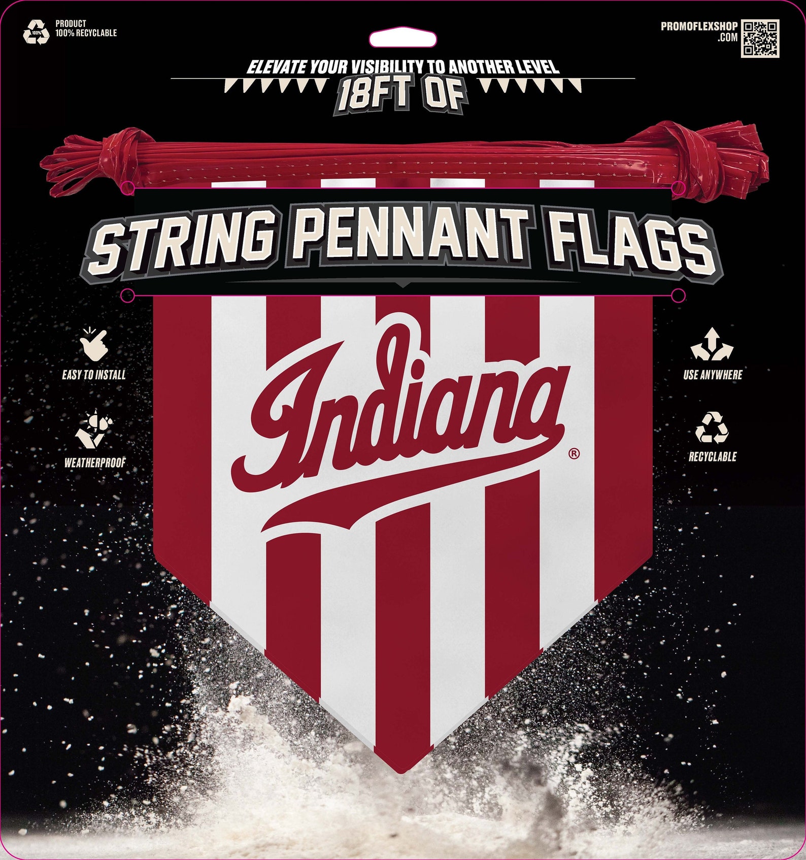 Indiana University Pennant Flags | 12 Flags on 18' of String | Candy ...