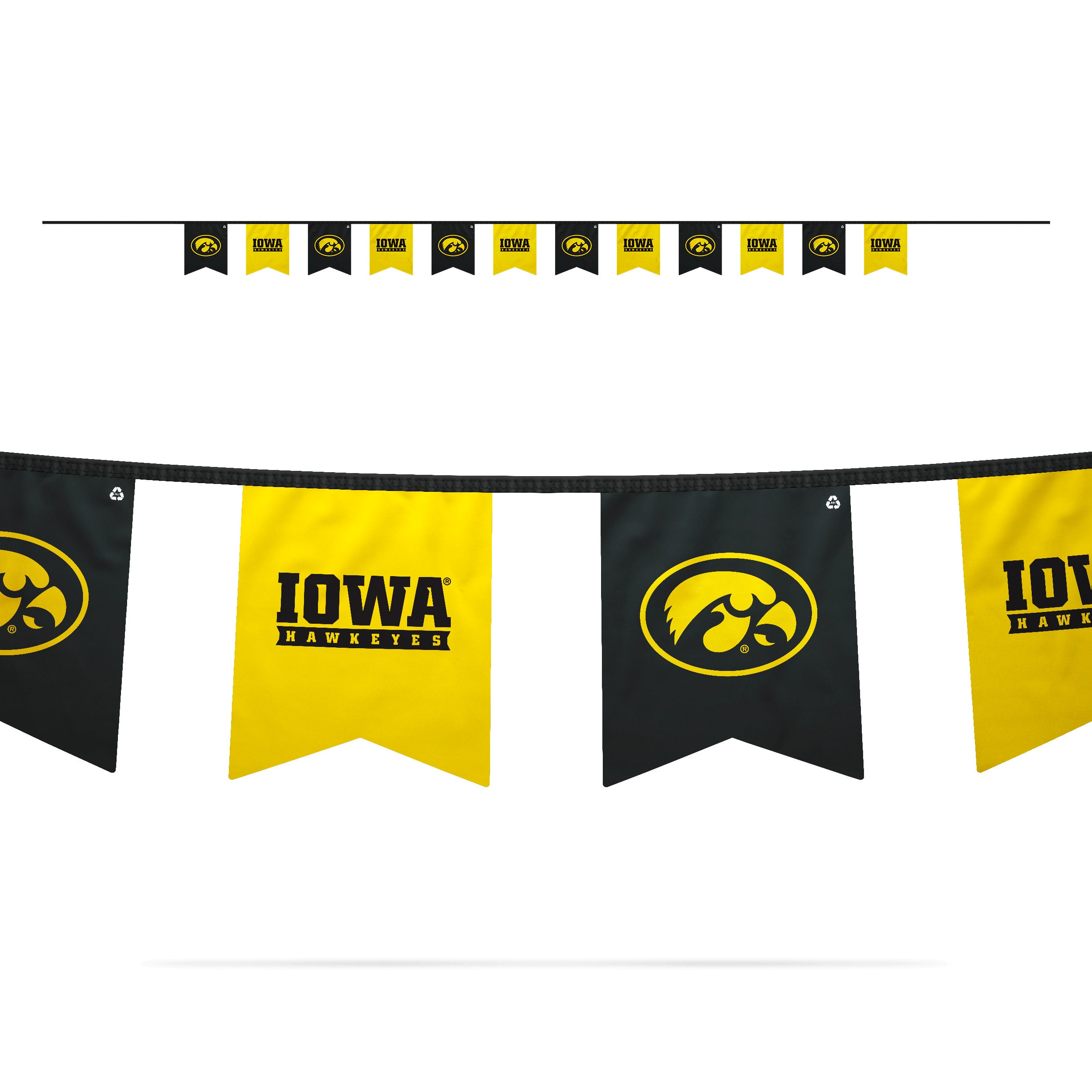 Iowa Hawkeyes Pennant Flags | 18' of String With 12 Flags | University ...
