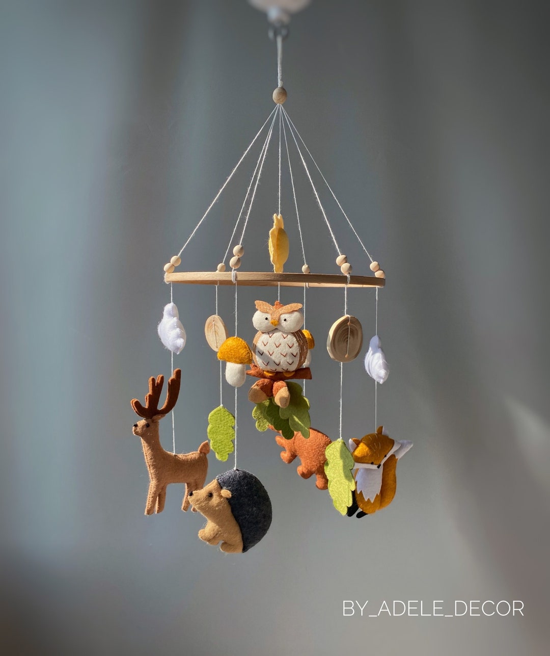 Baby Mobile Forest, Woodland Baby Mobile, Bear Bebe Mobile, Woodland ...