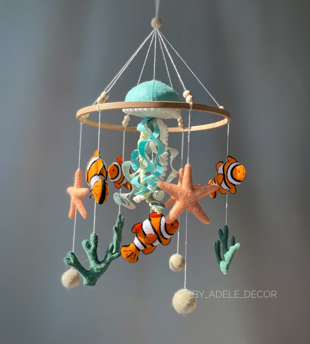 Baby Mobile Fish, Ocean Baby Mobile, Baby Mobile Girl Jellyfish ...