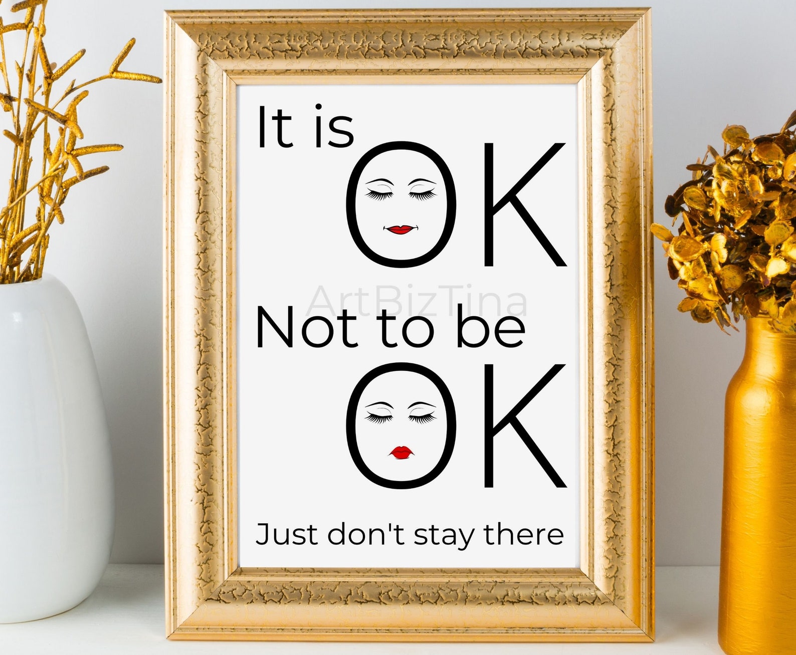 Printable It's Ok Not to Be Ok, Mental Health Awareness Poster, Self ...