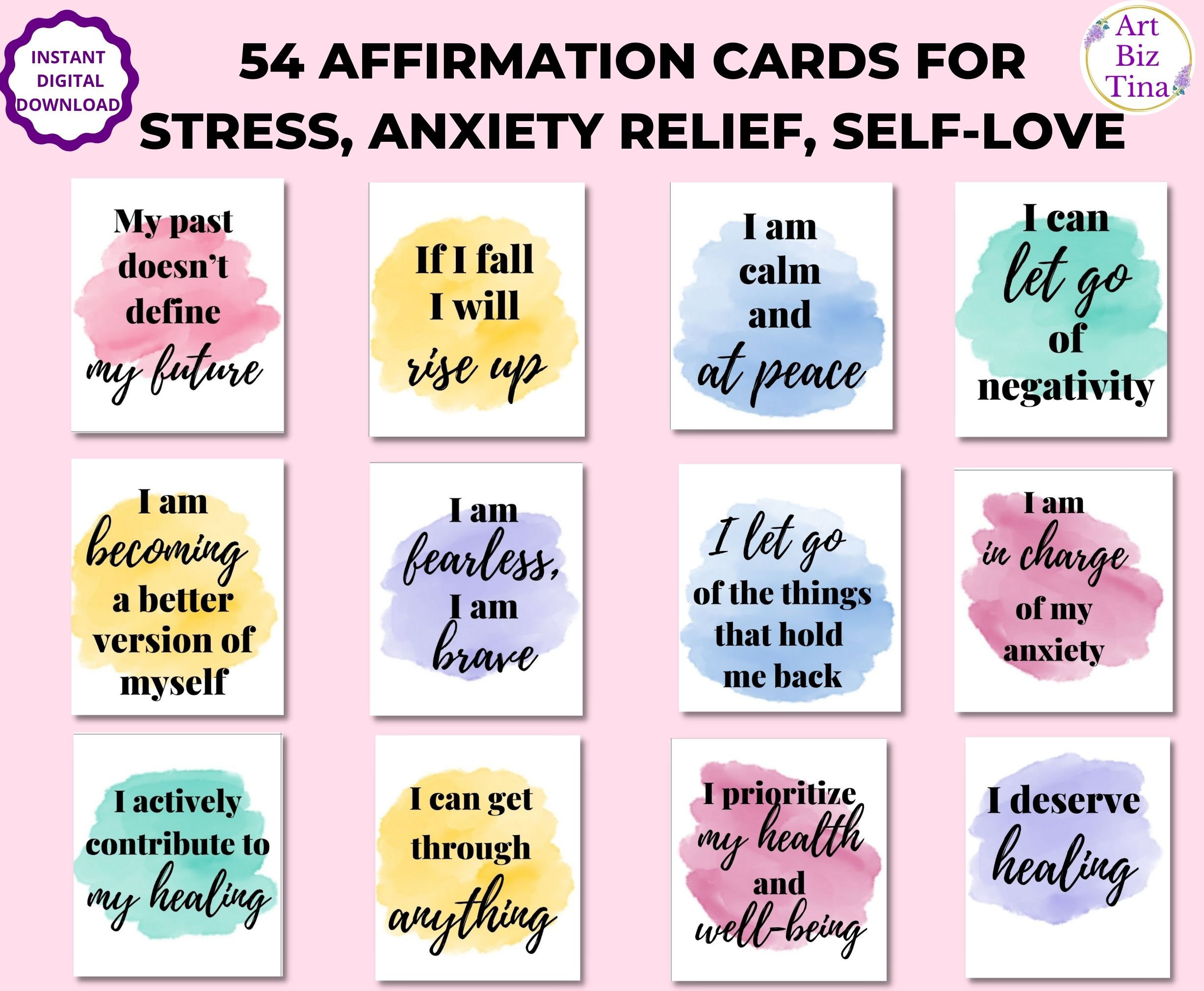 Best Positive Affirmation Cards Printable for Women. Mental Health ...