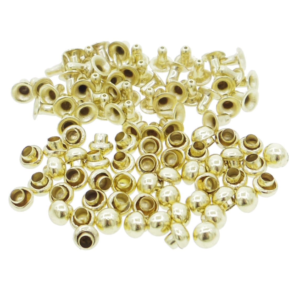 Doll Clothes DIY Sewing Craft Supplies 3mm Dome Round Brass Metal ...