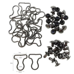 7mm Overall Dungarees Buckles 3mm Mushroom Rivets Sets Choice of 4 ...