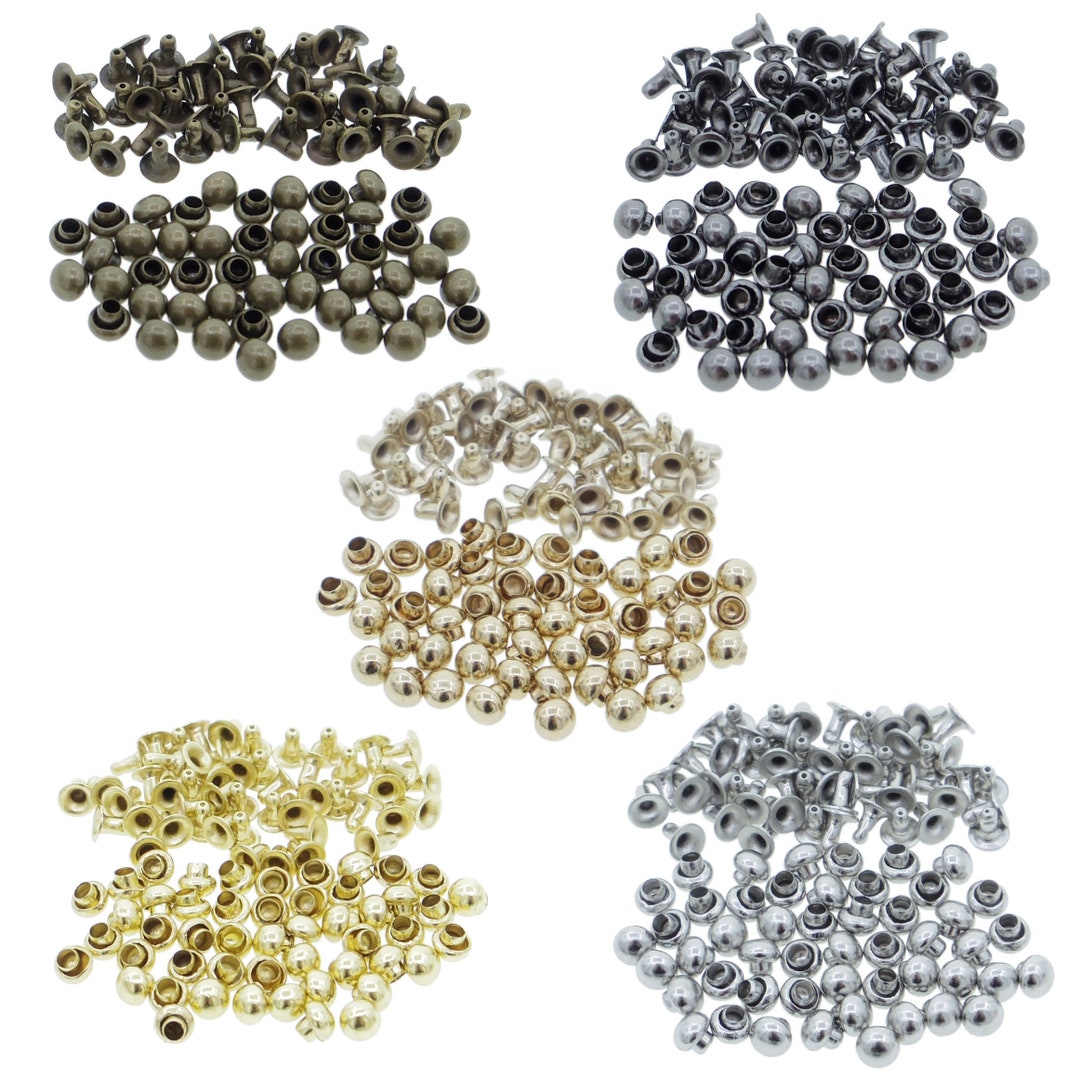 Doll Clothes DIY Sewing Craft Supplies 3mm Dome Round Brass Metal ...