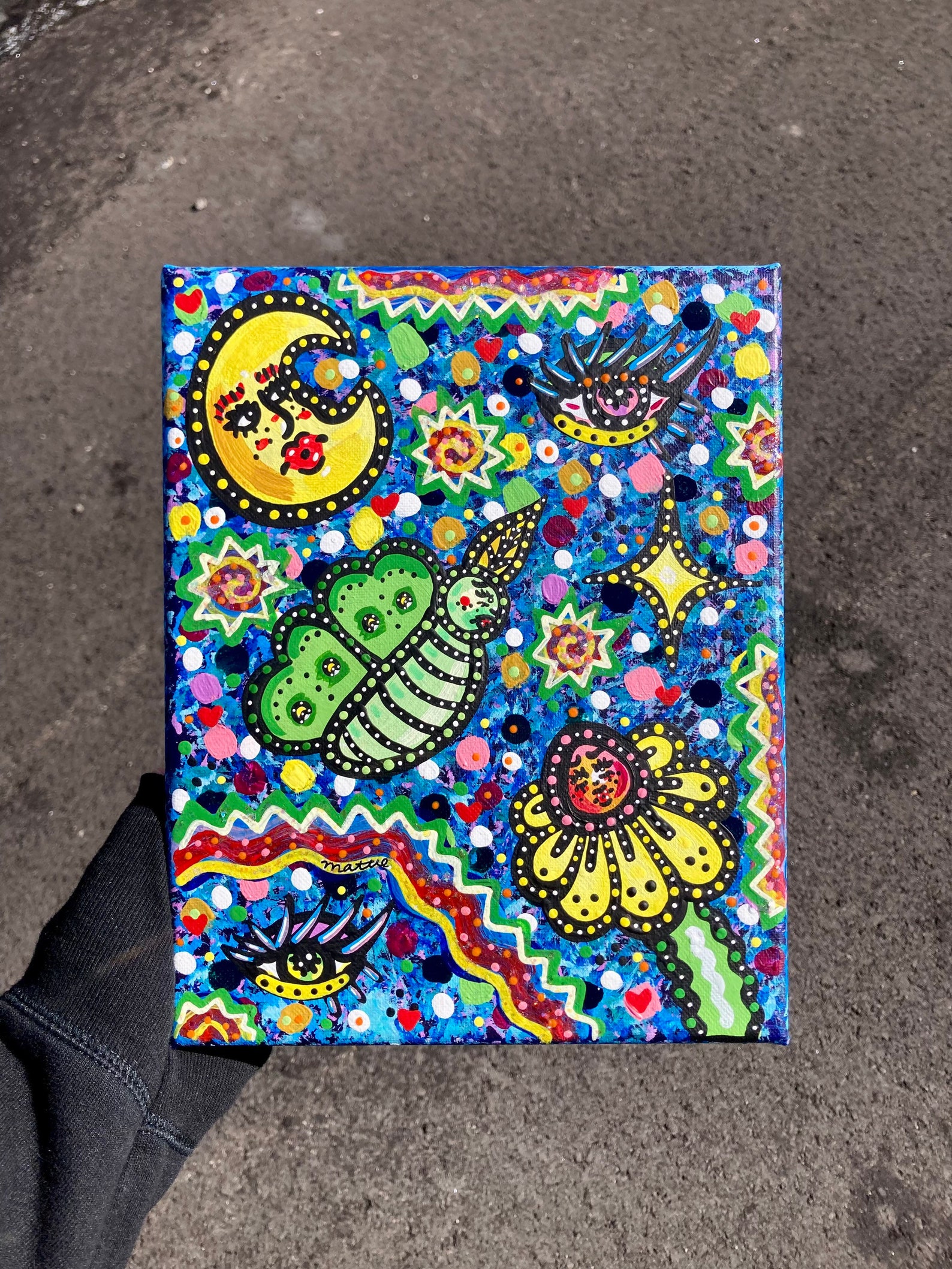 Rainbow Painting Funky Wall Art Home Decor Dorm Decor - Etsy