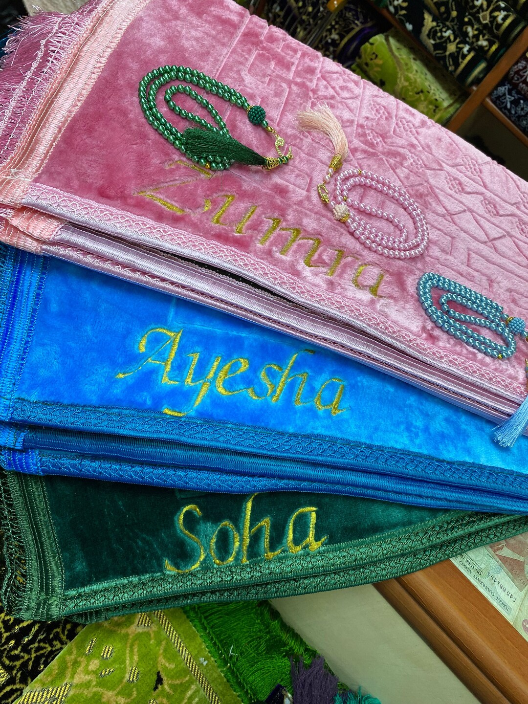 Personalized Velvet Prayer Mat: Thick Padded Muslim Gift - Etsy