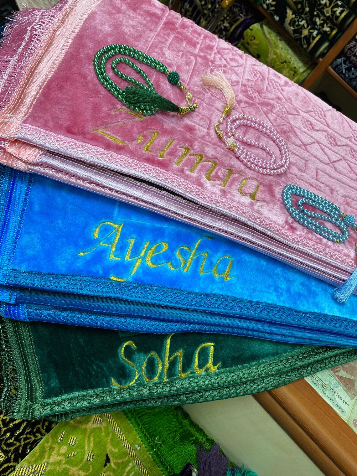 Personalized Velvet Prayer Mat: Thick Padded Muslim Gift - Etsy