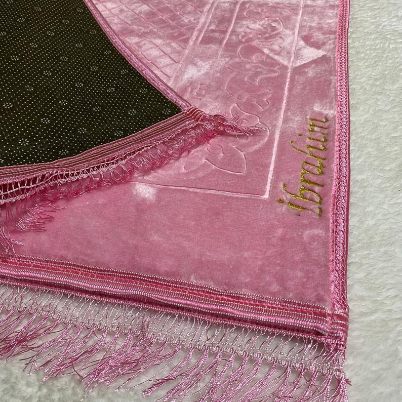 Personalized Thick Padded Velvet Prayer Mat, Premium Quality Prayer Rug ...
