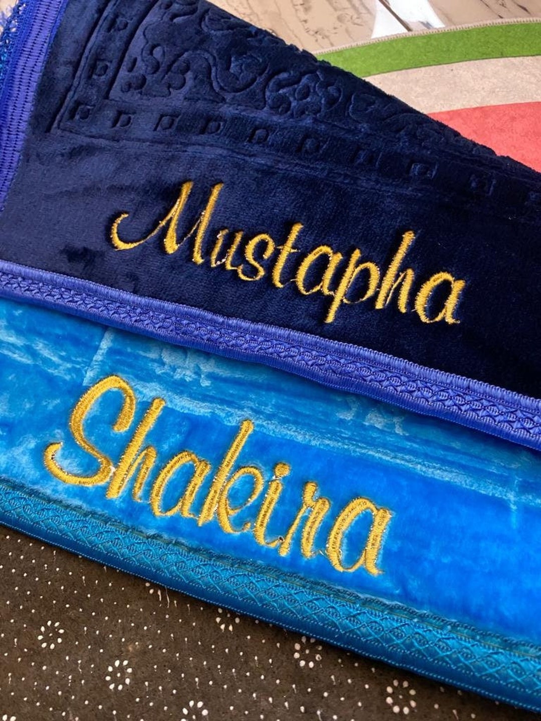 Personalized Thick Padded Velvet Prayer Mat, Premium Quality Prayer Rug ...