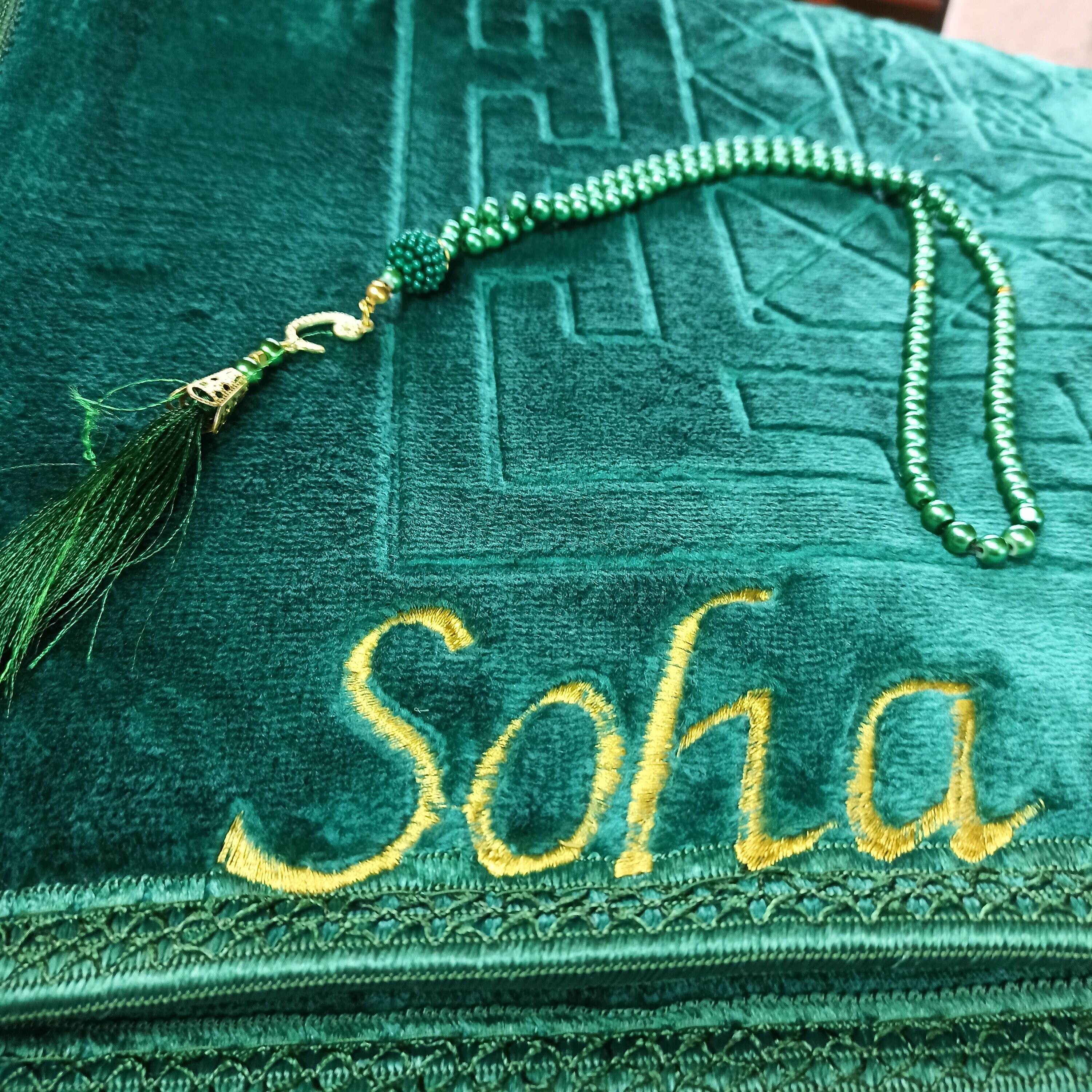 Personalized Velvet Prayer Mat: Thick Padded Muslim Gift - Etsy