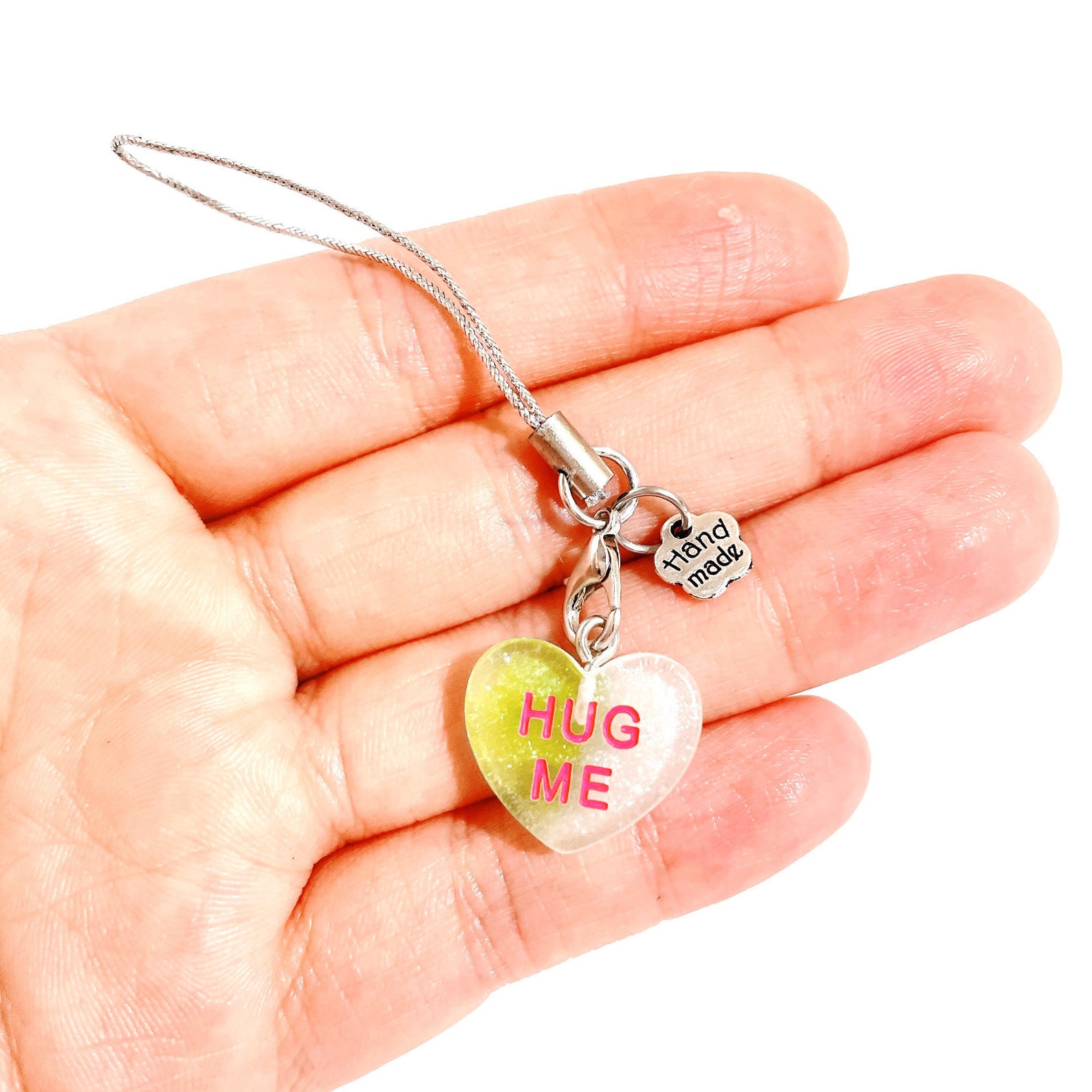 Hug Me Candy Heart Keychains Green Hug Me Keychain Heart - Etsy