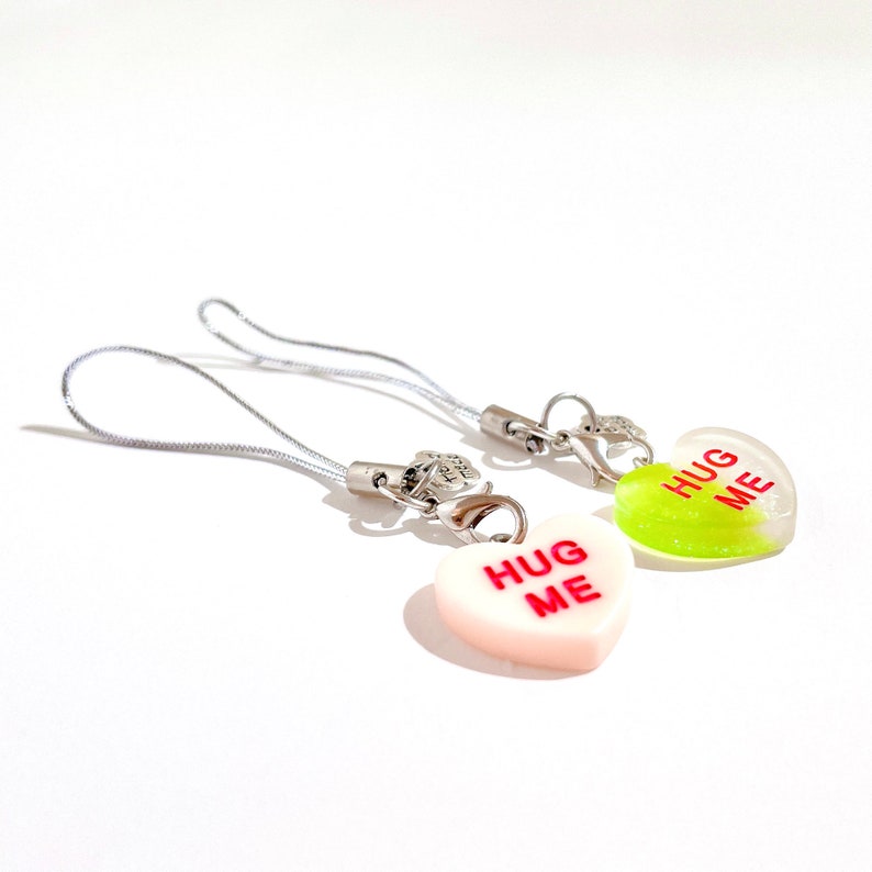 Hug Me Candy Heart Keychains Green Hug Me Keychain Heart - Etsy