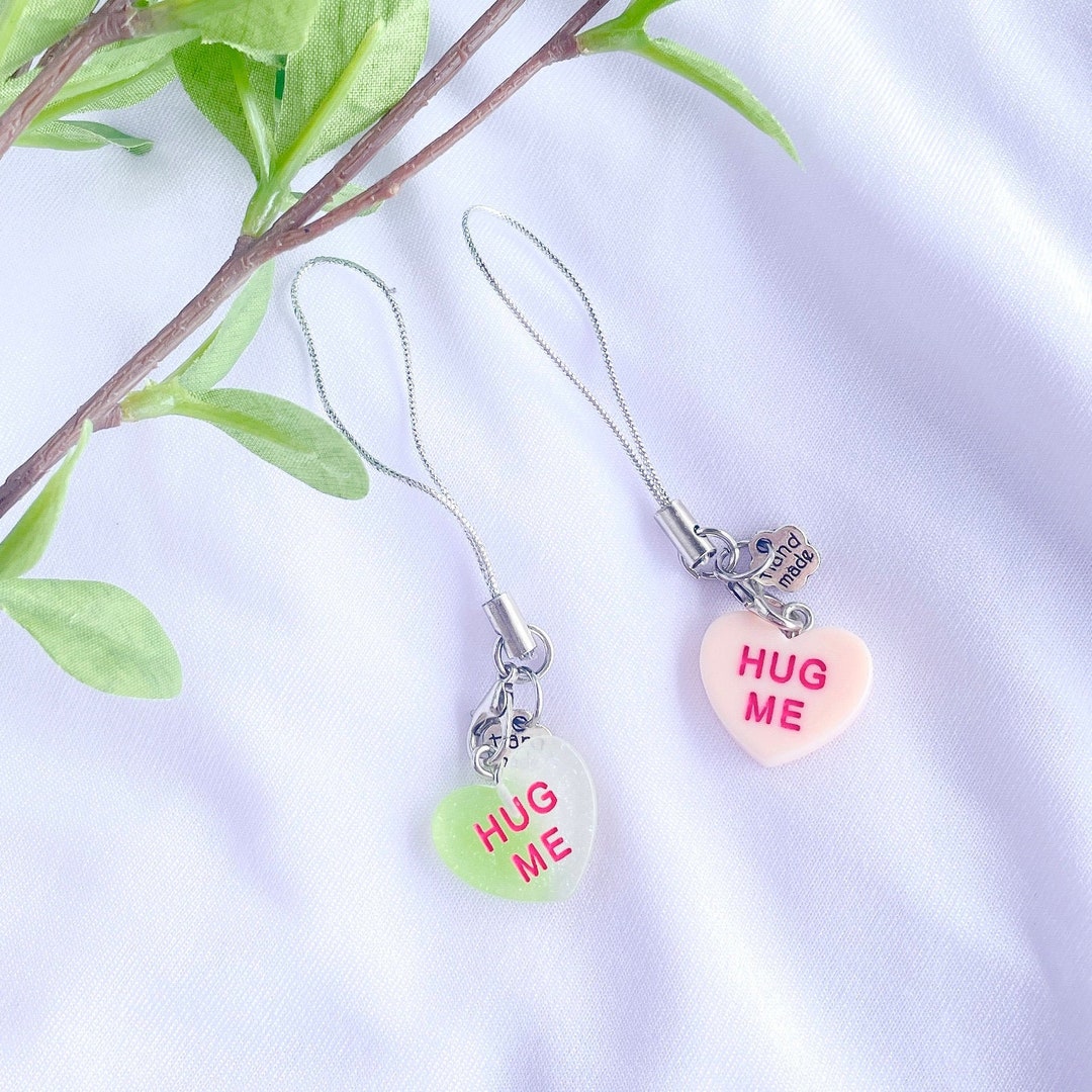 Hug Me Candy Heart Keychains Green Hug Me Keychain Heart Pill Keychain ...