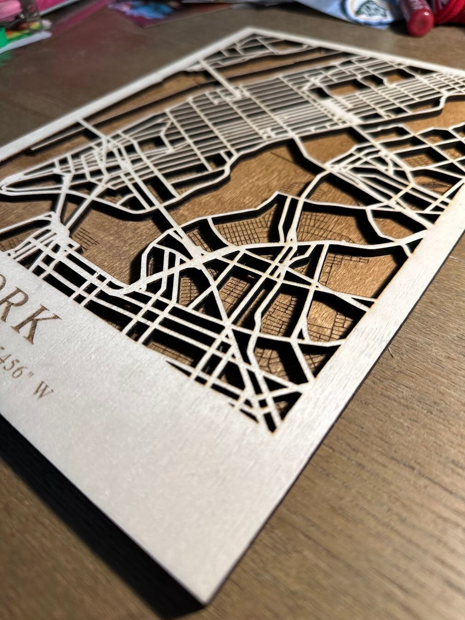 Laser-cut 3D Wooden Topographic Map of Any City, Perfect as a Gift. - Etsy