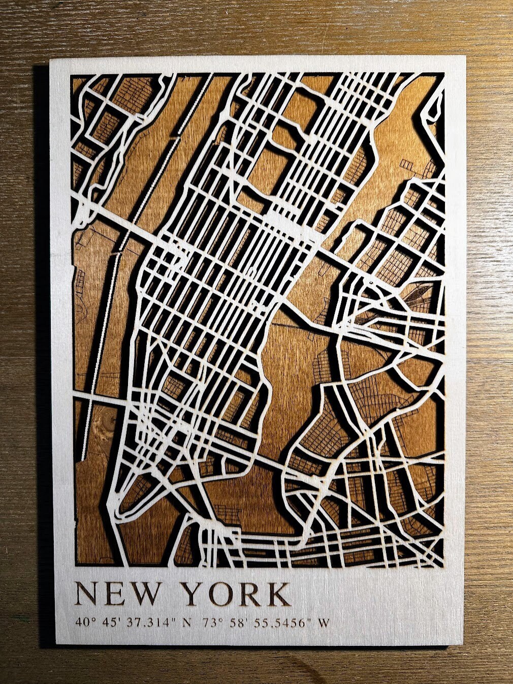 Laser-cut 3D Wooden Topographic Map of Any City, Perfect as a Gift. - Etsy