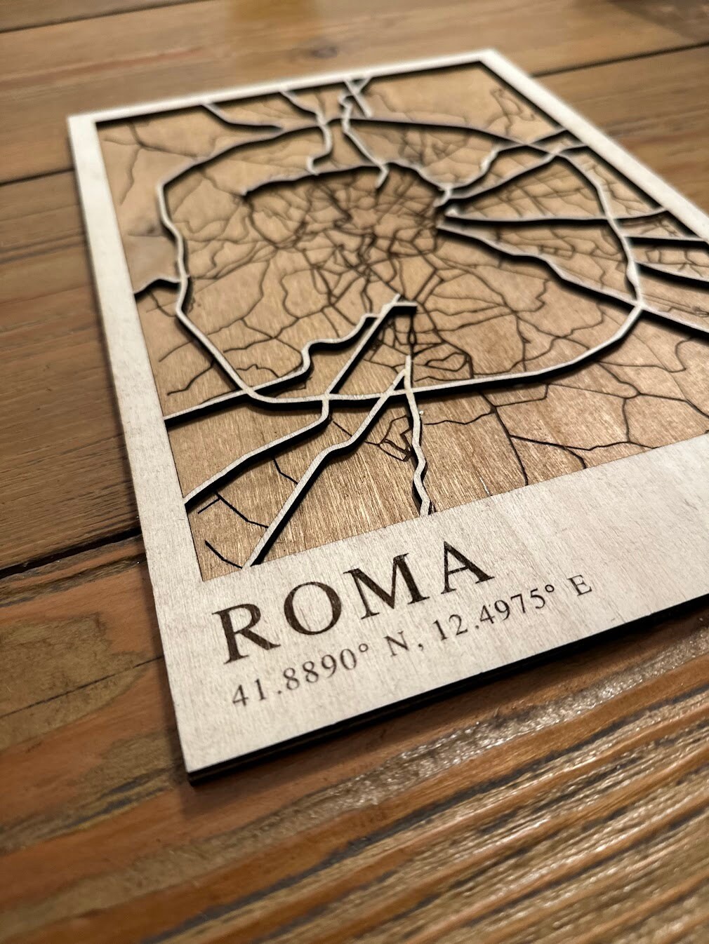 Laser-cut 3D Wooden Topographic Map of Any City, Perfect as a Gift. - Etsy
