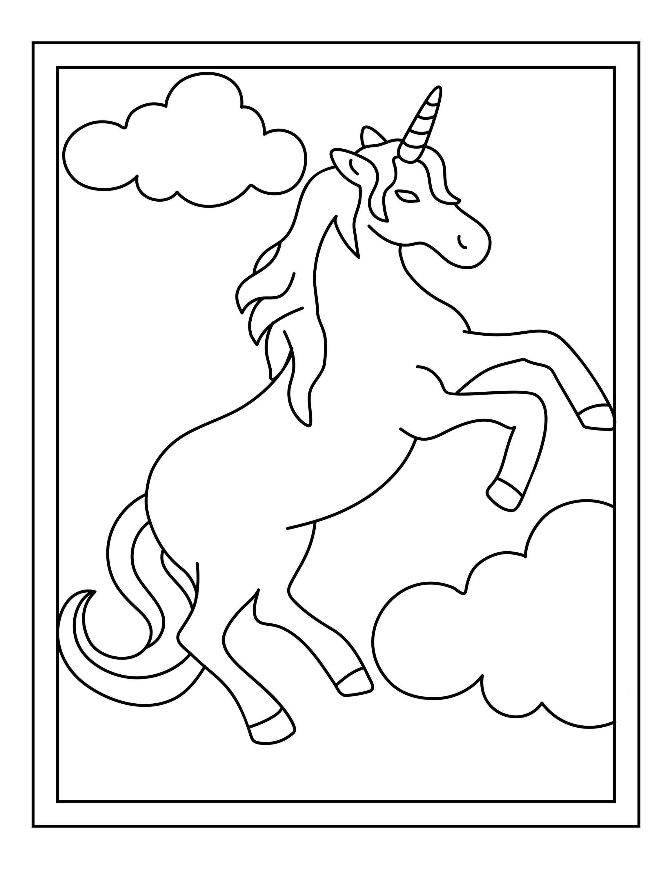 36 Unicorn Colouring Pages Etsy